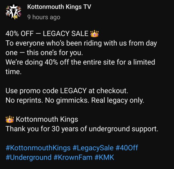 KMK Announces 40% Off Legacy Sale - Faygoluvers | Faygoluvers