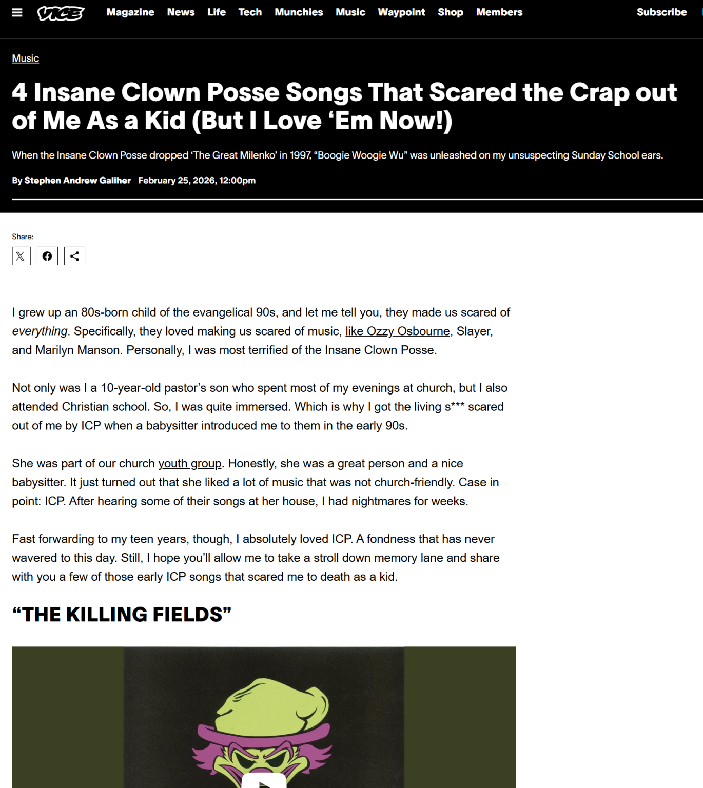 Vice News Publishes "4 Insane Clown Posse Songs That Scared the Crap ...